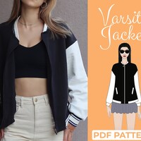 Relax Fit Varsity Sewing Template | DIY Unisex Jacket PDF | Printable ...