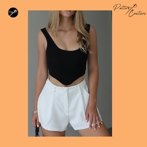 High Waisted Flare Shorts Sewing Pattern, Wide Leg Summer Shorts for ...