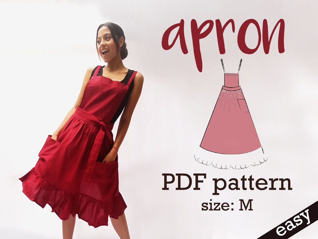 Women Ruffle Apron Sewing Pattern Easy Pleated Split Apron - Etsy