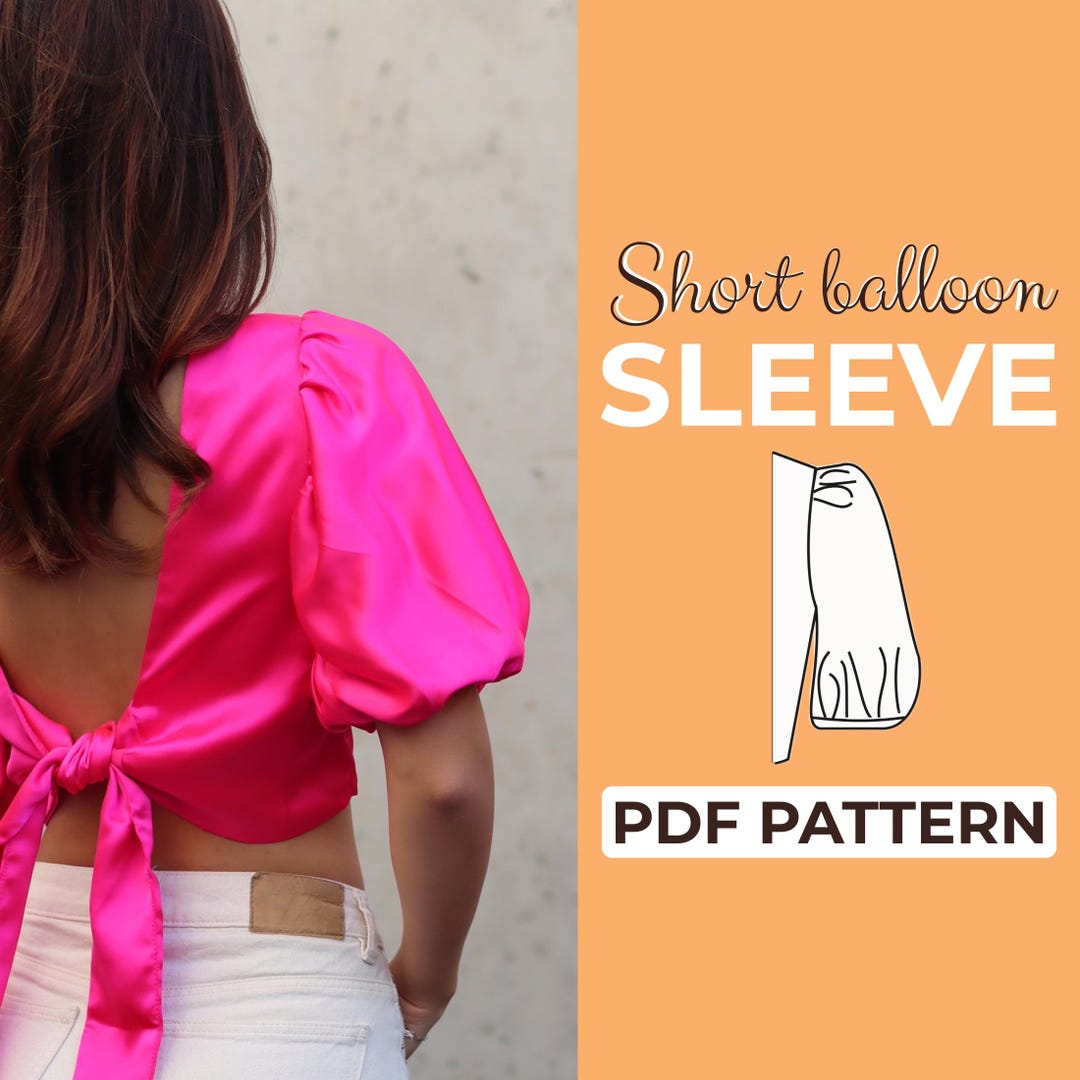 Balloon Sleeve Sewing Pattern, Easy Puff Sleeve Pattern in A0, A4 & Us ...