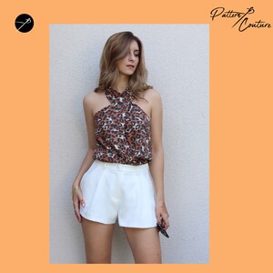 High Waisted Flare Shorts Sewing Pattern, Wide Leg Summer Shorts for ...