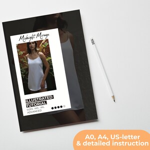 Slip Dress Sewing Pattern, Satin Mini Dress, XXS - XXL, A0, A4 & Us ...