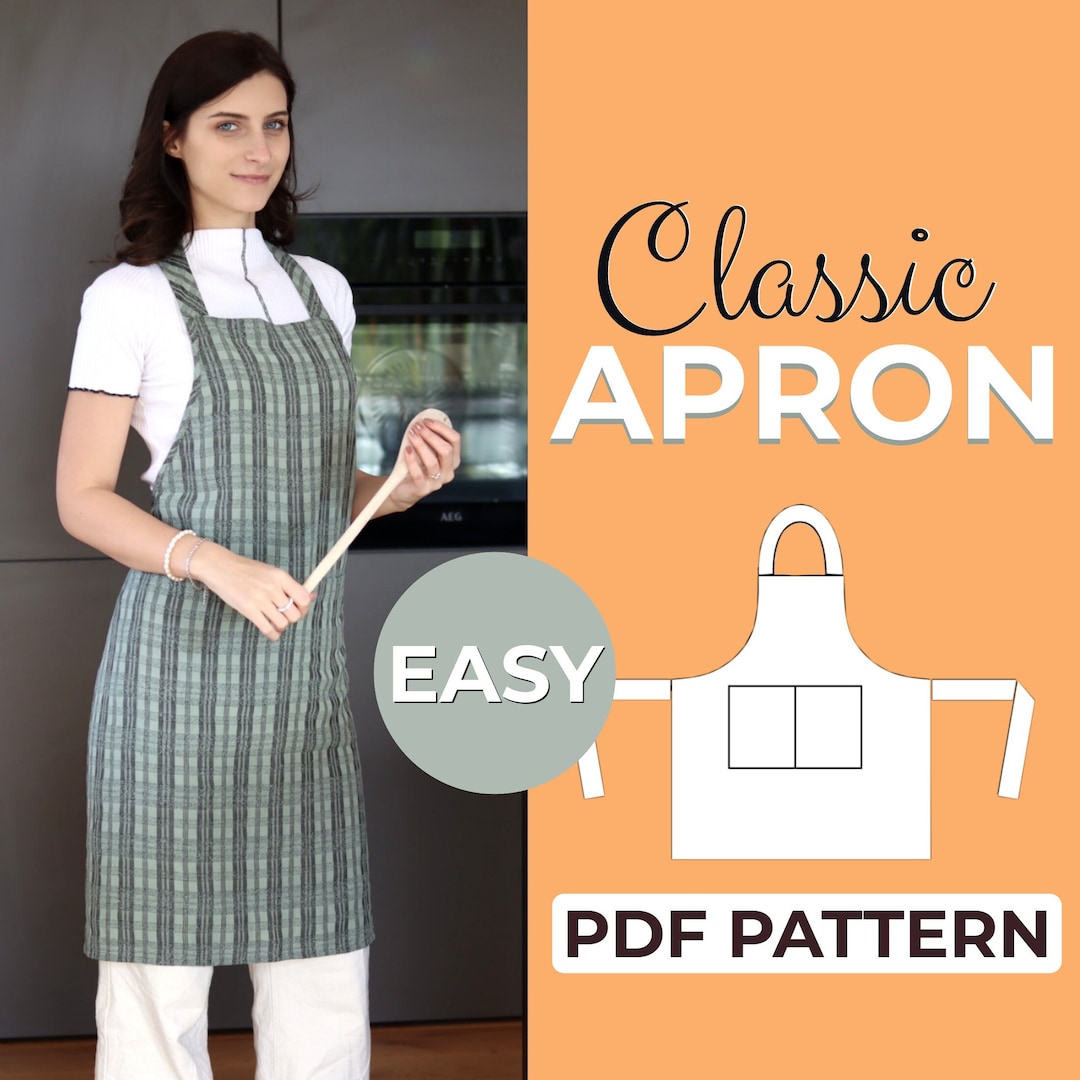 Kitchen Apron Sewing Pattern | Pinafore Apron Pattern | Easy ...