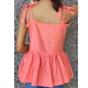 Gathered Smock Top Sewing Pattern With Tie-straps | Xs-xl | PDF A0, A4 ...