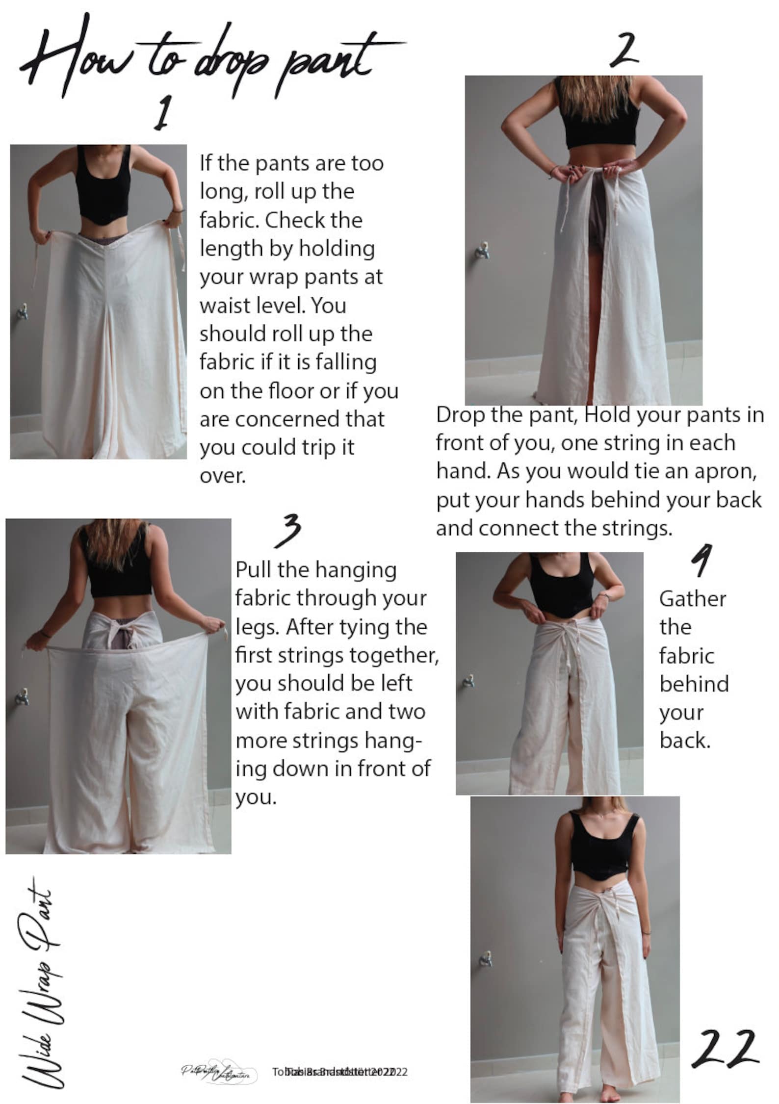 Palazzo Wrap Pants Sewing Pattern, Unbelievable Comfy and Easy Linen ...