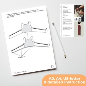 Backless Back Tie Top Sewing Pattern, Beginner Friendly Open Back Shirt ...