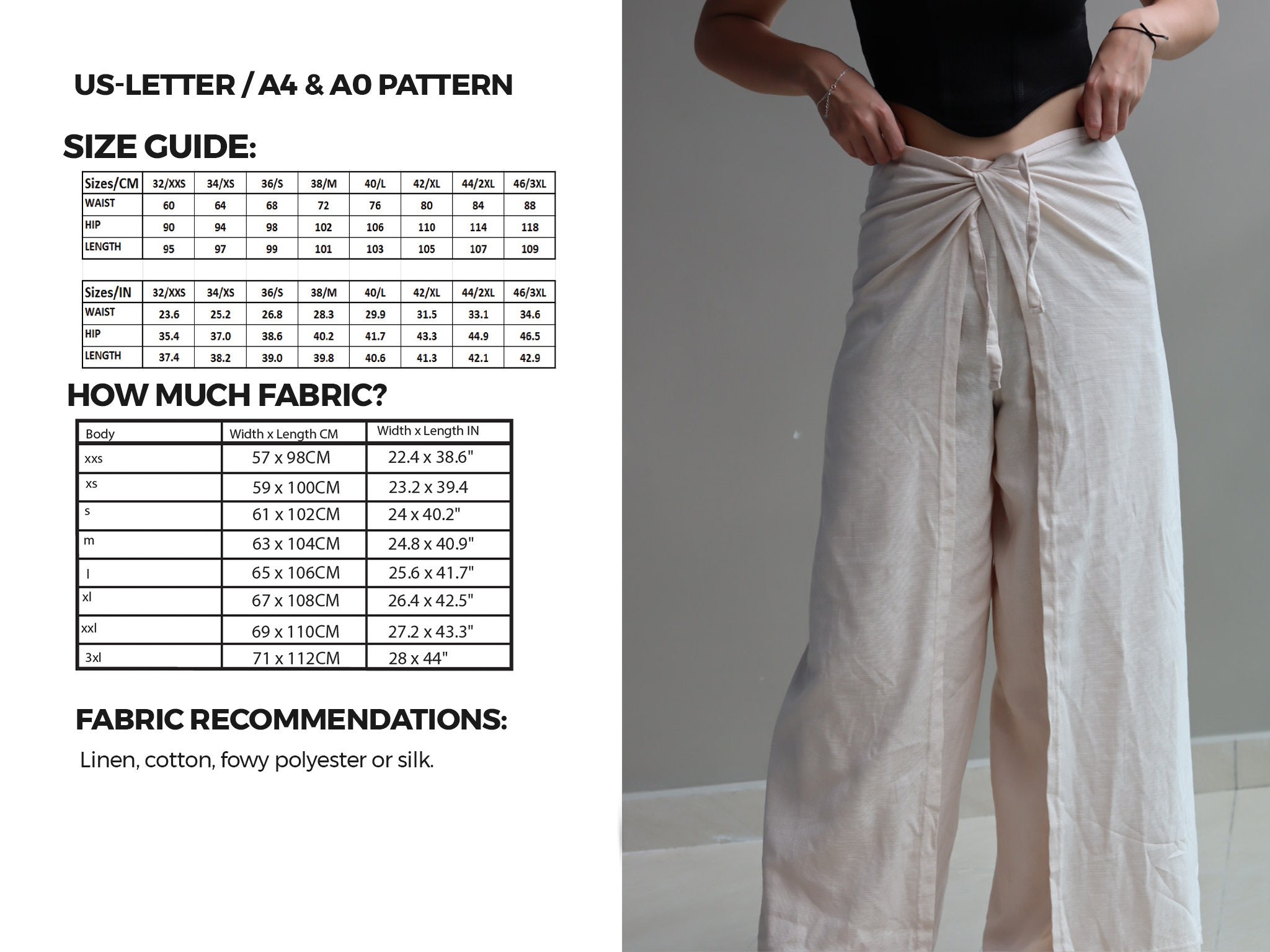 Palazzo Wrap Pants Sewing Pattern Unbelievable Comfy And Easy Etsy Uk