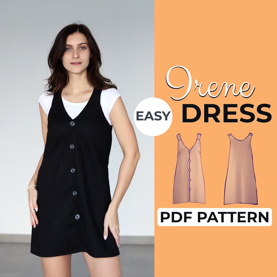 Shift Dress Sewing Pattern | Modest Button Dress | Easy Beginner ...