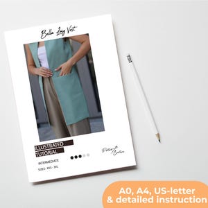 Long Vest Sewing Pattern | Sleeveless Waistcoat Pattern | Pattern ...