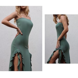 Y2K Ruffle Dress Sewing Pattern, off Shoulder Bodycon Dress, XXS - XXL ...