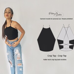 Girls Crop Top Sewing Pattern | Halter Top Sewing Pattern | Easy ...