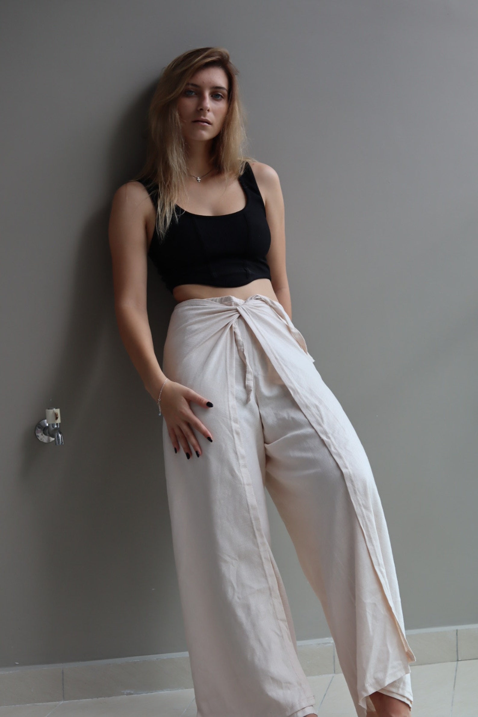 Palazzo Wrap Pants Sewing Pattern, Unbelievable Comfy and Easy Linen ...