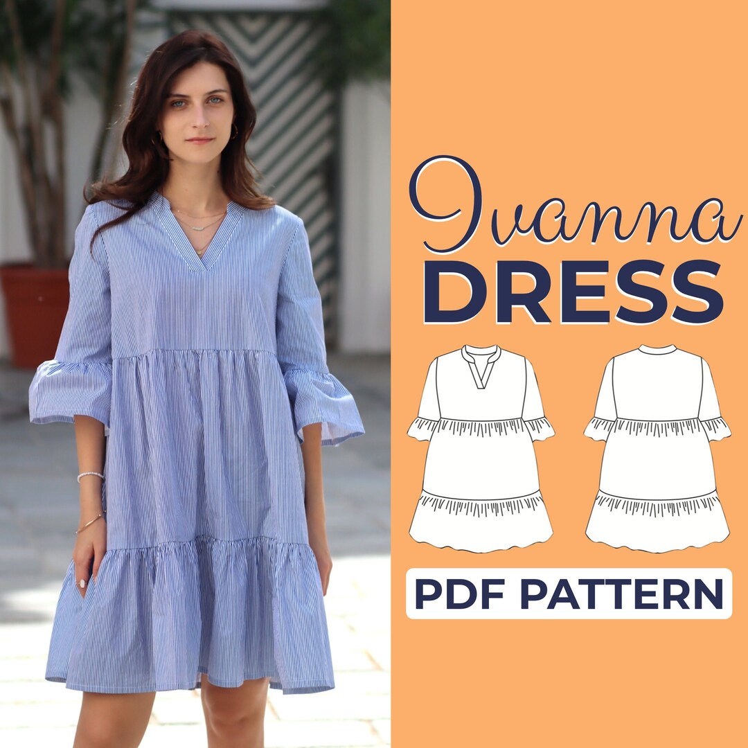Summer Dress Sewing Pattern | Womens Midi Dress Pattern | Pattern ...