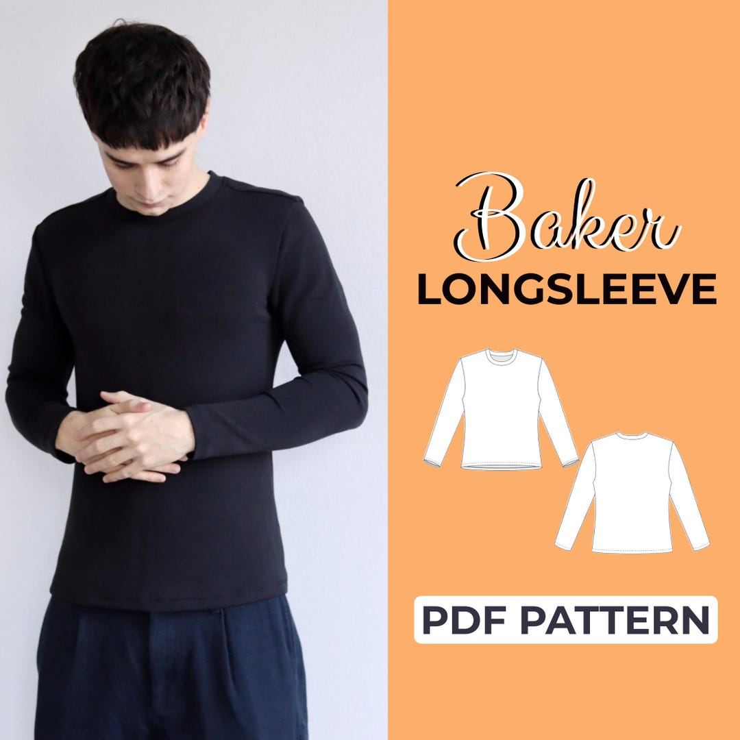 Crewneck Sweatshirt Sewing Pattern | Men’s Long Sleeve | Easy Beginner ...