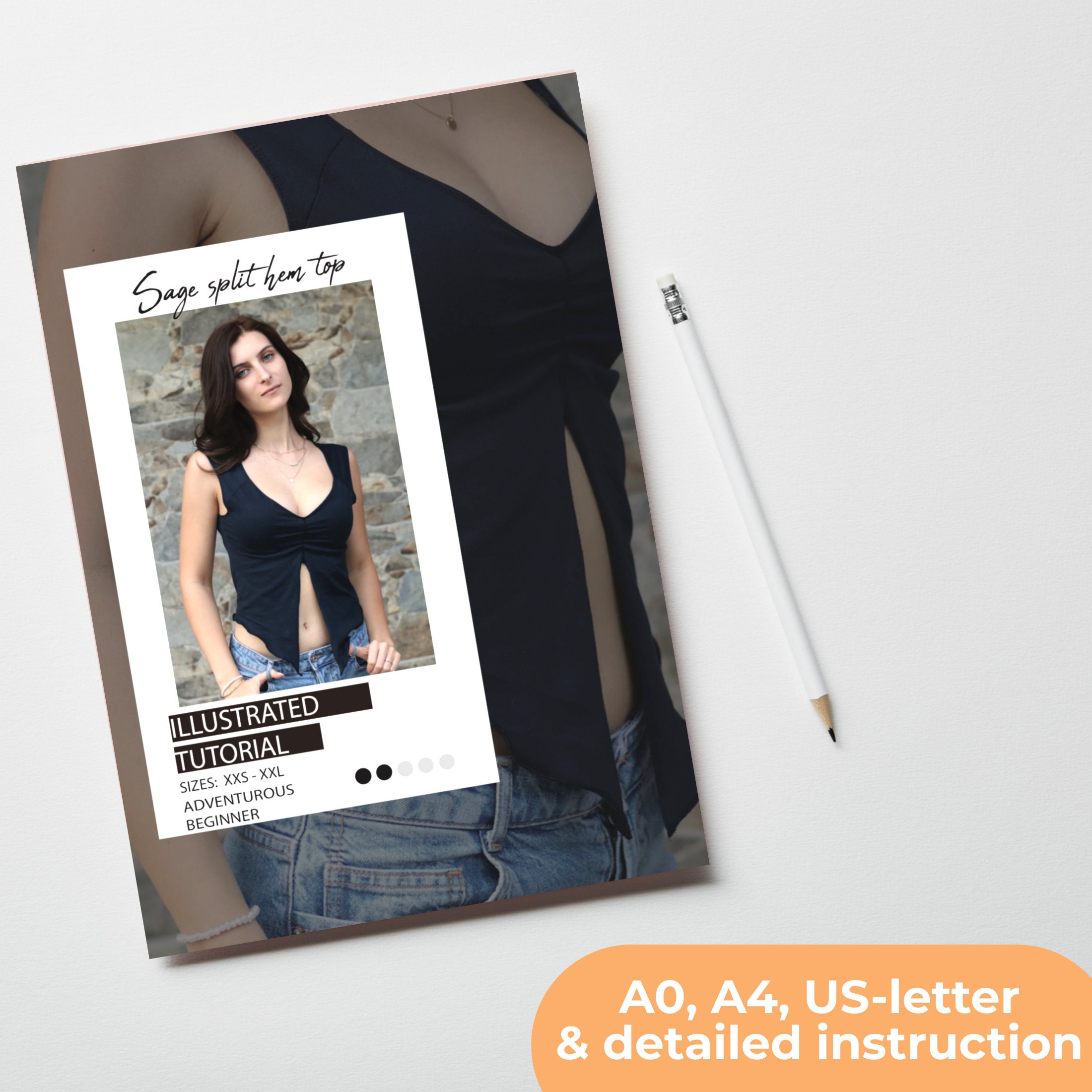 Split Hem Top Sewing Pattern | Sexy Summer Top Pattern | Easy Beginner ...