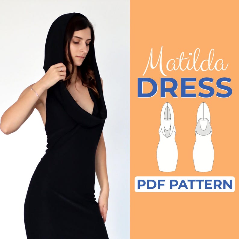 Hooded Dress Sewing Pattern | Hoodie Dress Pattern | Easy Beginner ...
