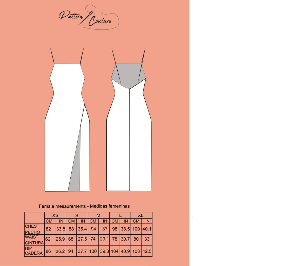 Easy Slit Dress Pattern, Backless Dress, Prom Dress Pattern, Midi Dress ...