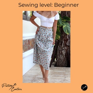 Pleated Skirt Sewing Pattern, Flare Maxi Skirt, High Waisted Summer ...