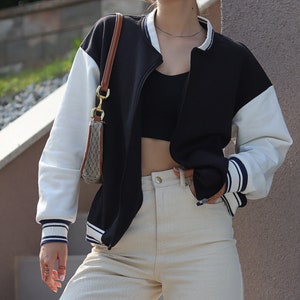 Varsity Jacket Sewing Pattern, Bomber Jacket Pattern, Retro Zip up ...