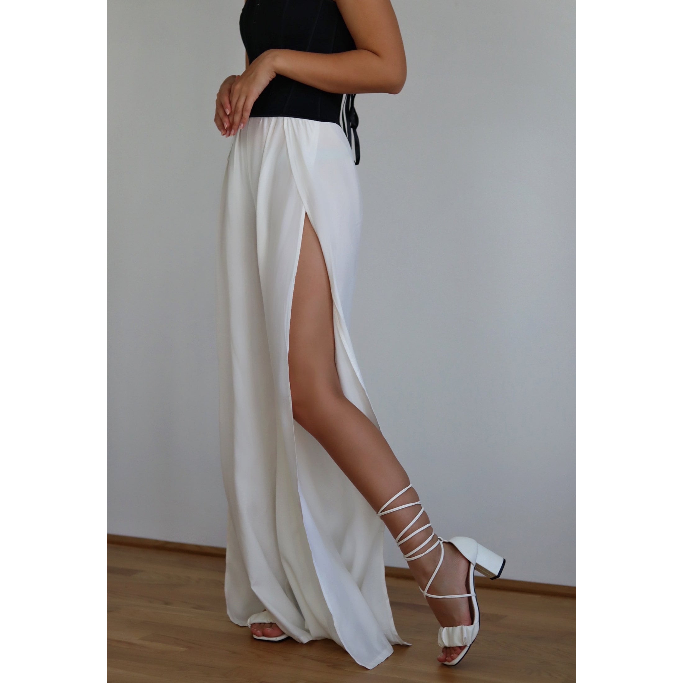 High Slit Boho Pants Sewing Pattern, XXS - XXL, Goddess Wide Leg Pants ...