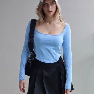 Square Neck Long Sleeve Top Sewing Pattern - One Shoulder Top Pattern ...