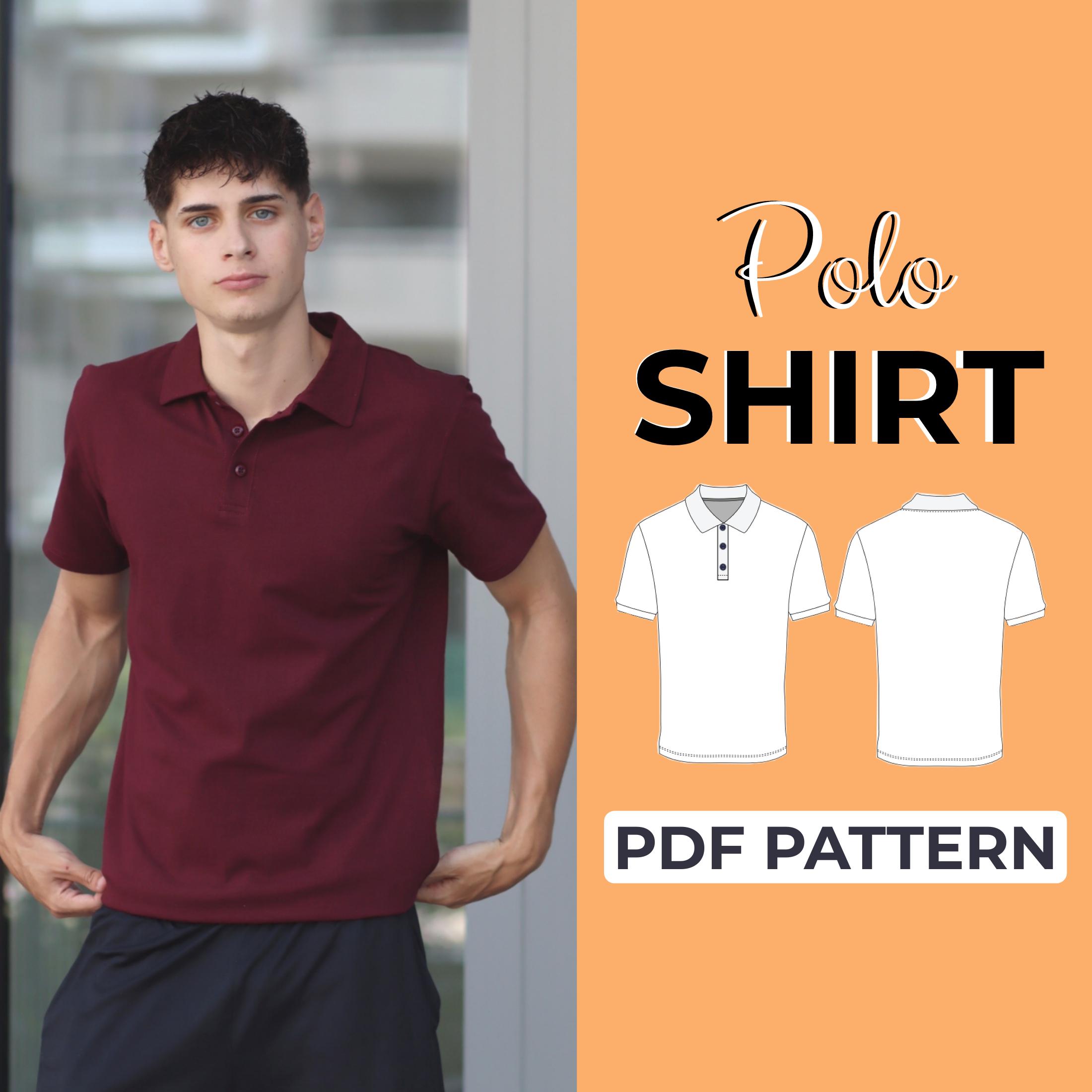 Polo Shirt Sewing Pattern | Mens Polo Summer Shirt | Sewing Pattern ...