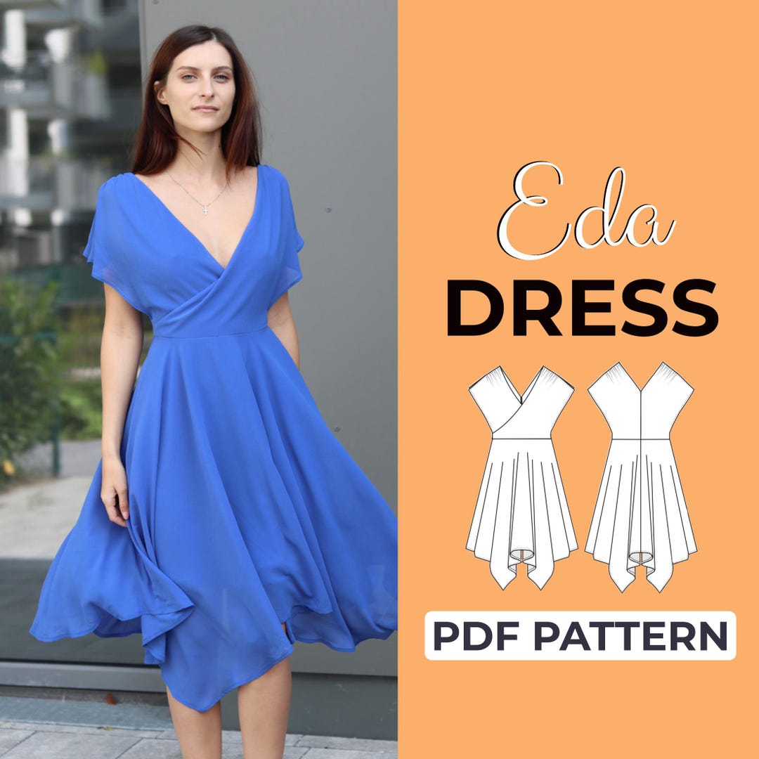 Ruched Flowy Dress Sewing Pattern | Modest Dress Pattern | Pattern ...
