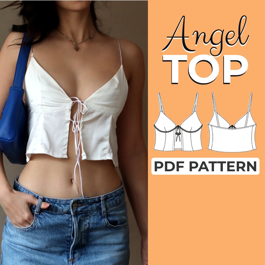 Crop Lace Top Sewing Pattern | Y2K Tank Top Pattern | Easy Beginner Pattern + Easy Illustrated ...