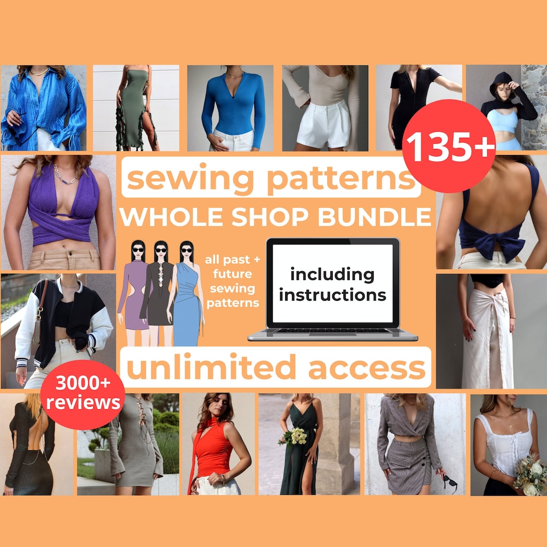 Whole Shop Bundle Sewing Patterns, Timeless Styles for Beginners and ...