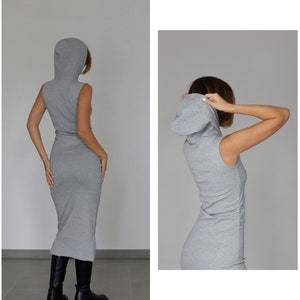 Hooded Dress Sewing Pattern, Long Sweatshirt Dress, Easy Beginner ...