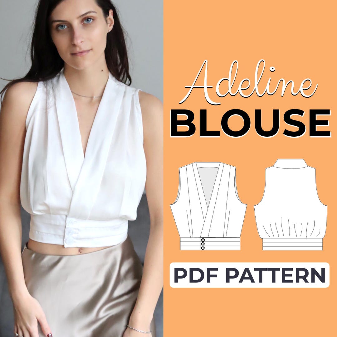 Sleeveless Blouse Sewing Pattern | V Neck Blouse Pattern | Pattern ...