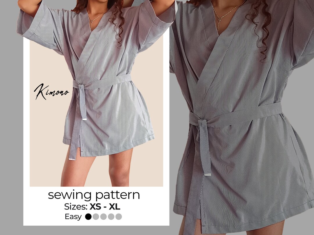 Woman Kimono Sewing Pattern in Short or Long Version | Kimono Morning ...