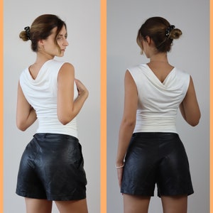 Draped Collar Satin Blouse Sewing Pattern, Cowl Neck, Easy Beginner ...