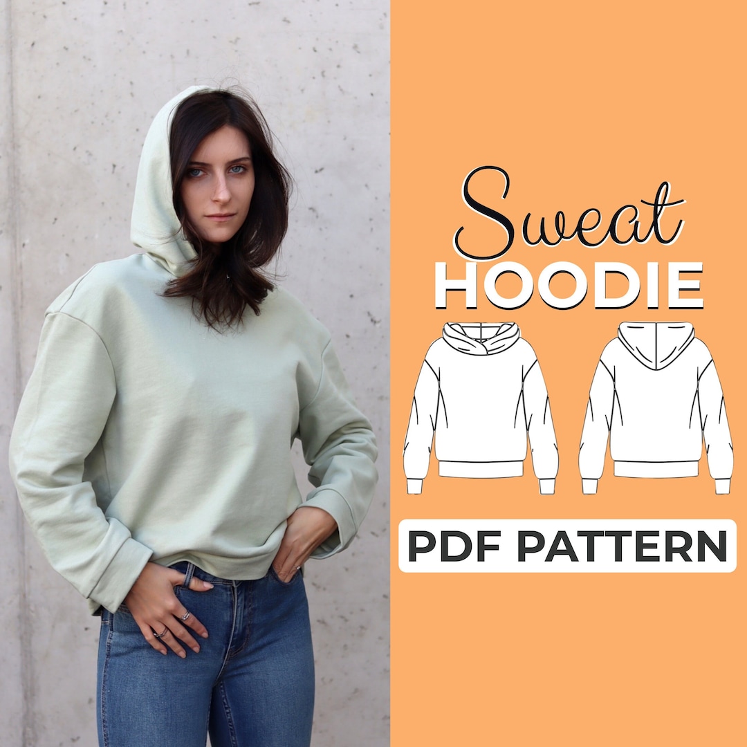 Women Hoodie Sewing Pattern | Hooded Sweatshirt Pattern | Pattern ...