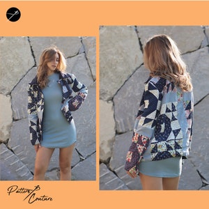 Quilted Jacket Sewing Pattern, Quilt Patchwork Jacket Sewing Pattern, Quilted Coat, PDF Pattern ...