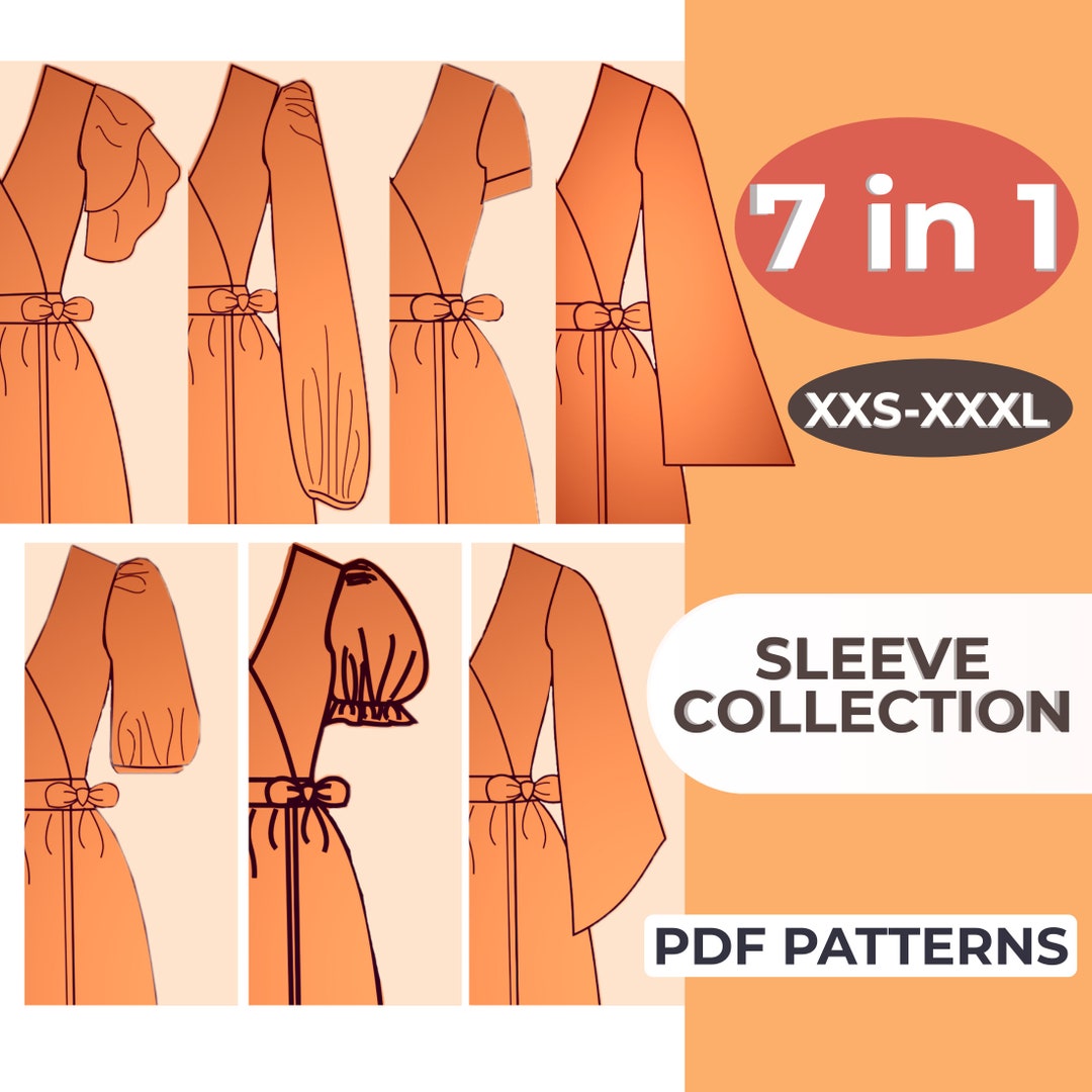 Sleeves Sewing Pattern Package | 7 Designs | Puff Sleeves | Flare ...