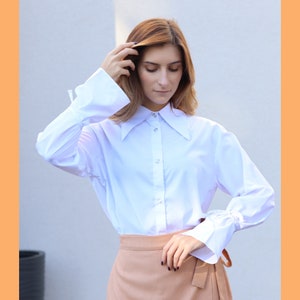 Poet Shirt Sewing Pattern, Pointed Collar Puff Sleeve Shirt, Regency ...