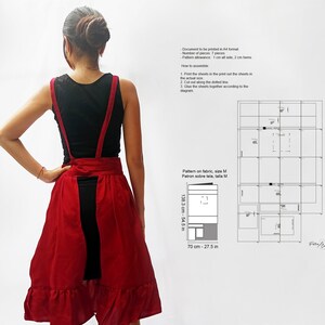 Women Ruffle Apron Sewing Pattern Easy Pleated Split Apron - Etsy