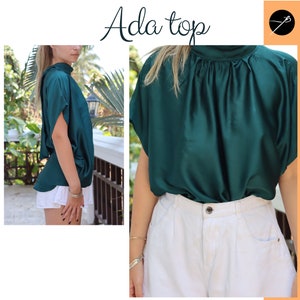 Tunic Top Sewing Pattern, Flare Blouse, Easy & Elegant Satin Shirt ...