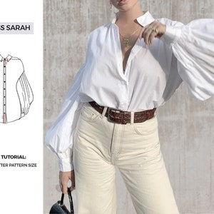 Poet Shirt Pattern Puff Sleeve Top Lantern Sleeve Shirt - Etsy