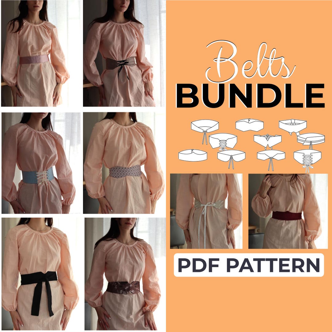 Belts Bundle Sewing Pattern | Waist Belt, Corset Belt | Easy Beginner ...