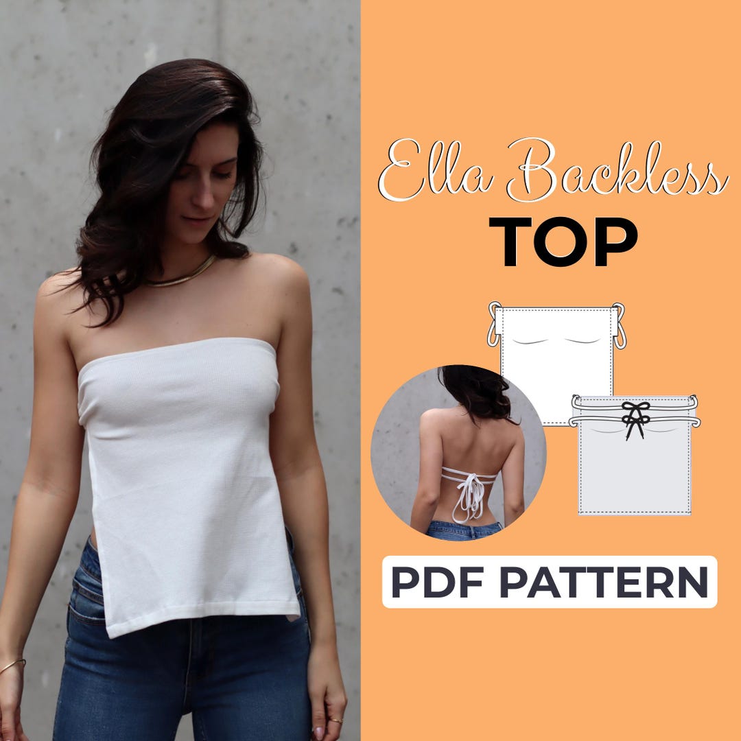 Backless Tube Top Sewing Pattern | Strapless Top | Easy Beginner ...