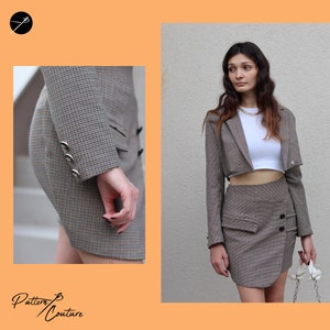 Cropped Blazer Sewing Pattern, Short Blazer Crop Top, Trendy Summer ...