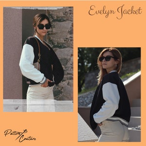 Varsity Jacket Sewing Pattern, Bomber Jacket Pattern, Retro Zip up ...