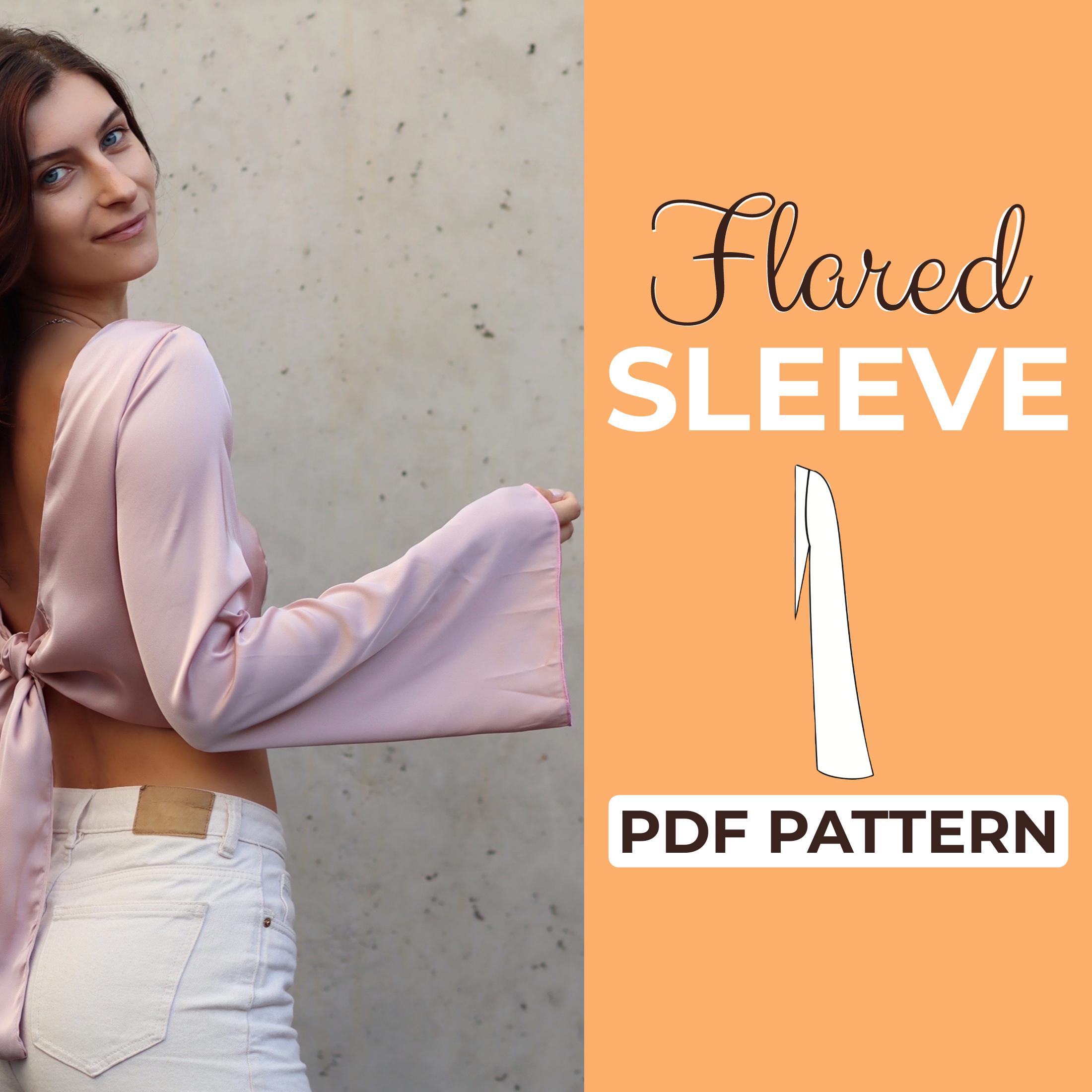 Flared Sleeve Sewing Pattern, Angel Sleeve, Bell Sleeves, Easy Pattern ...