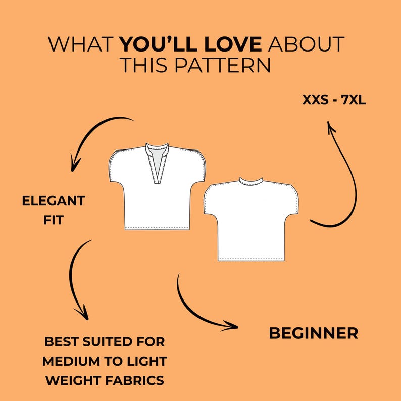 Loose Fit Blouse Sewing Pattern | V Neck Blouse | Easy Beginner Pattern ...