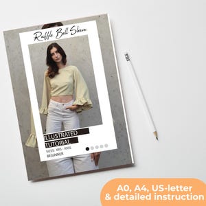 Ruffle Bell Sleeve Sewing Pattern, Easy Long Flare Sleeve Pattern in A0 ...