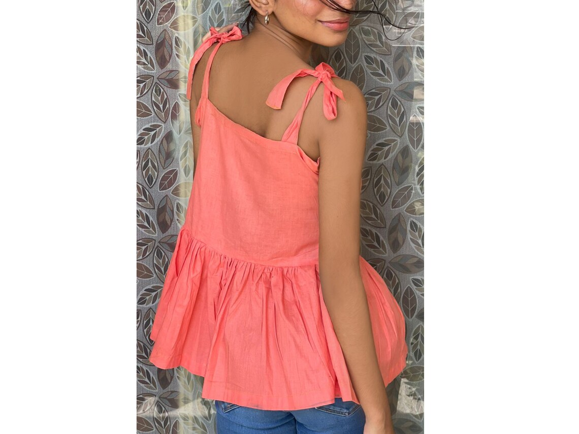 Gathered Smock Top Sewing Pattern With Tie-straps Xs-xl - Etsy