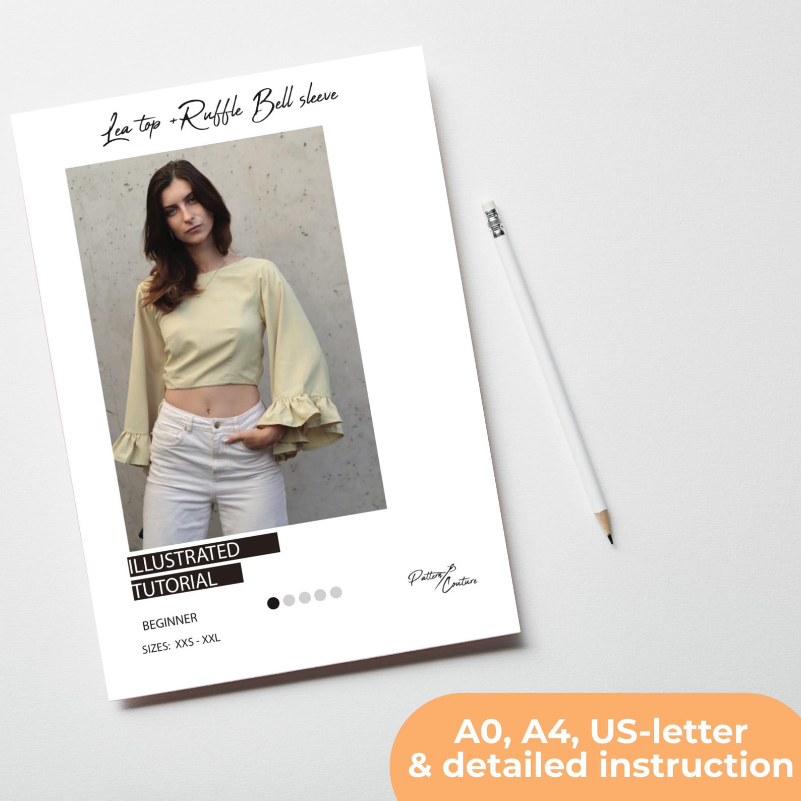 Back Tie Bell Sleeve Top Sewing Pattern | Milkmaid Crop Top | Easy ...