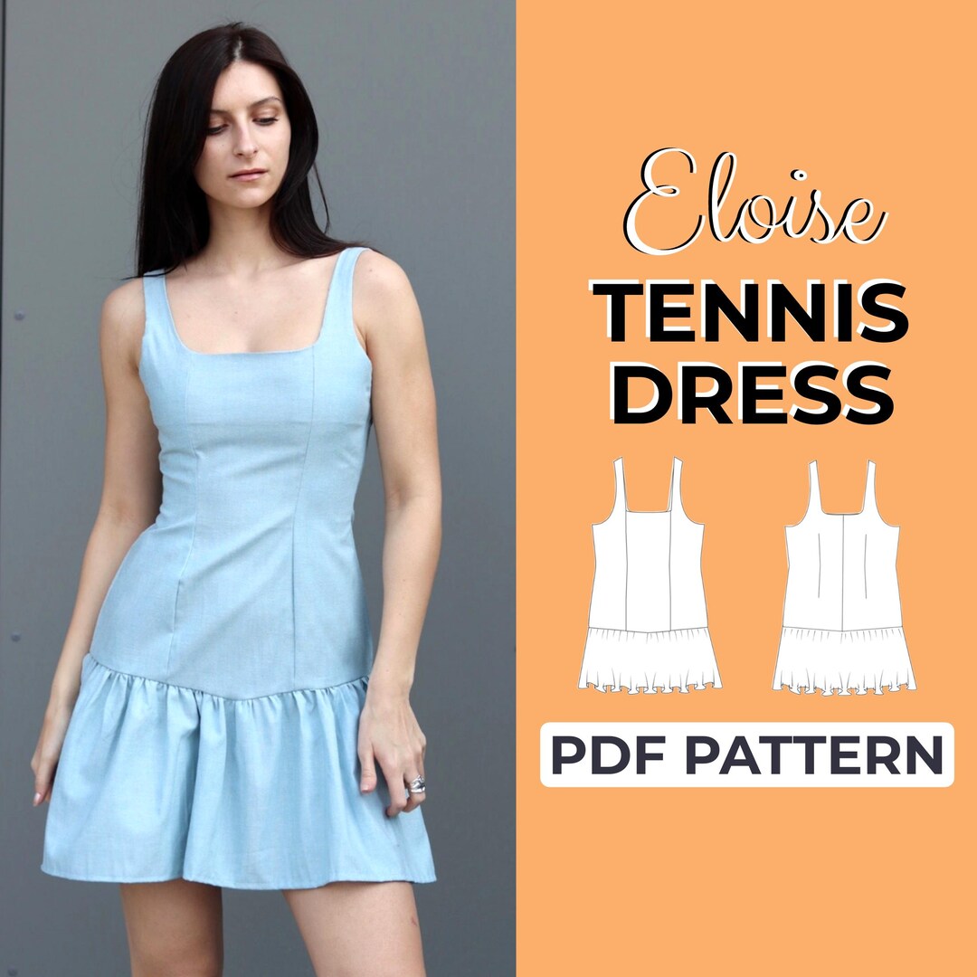 Tennis Dress Sewing Pattern | Square Neck Summer Dress | Pattern ...